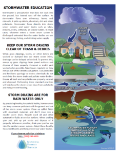 Stormwater Education – Fort Bend County Municipal Utility District No. 47