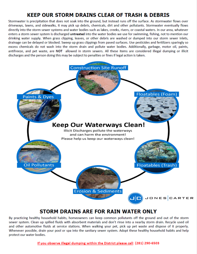 Stormwater Education – Fort Bend County Municipal Utility District No. 47